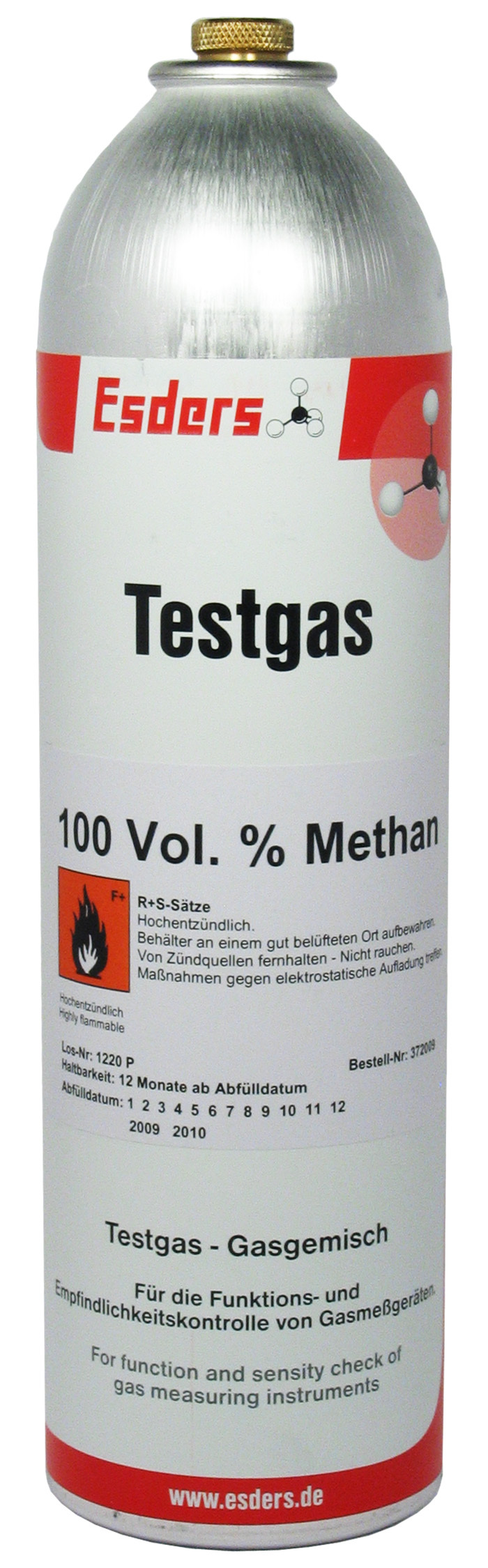 Test gas 100 vol% methane - Esders GmbH